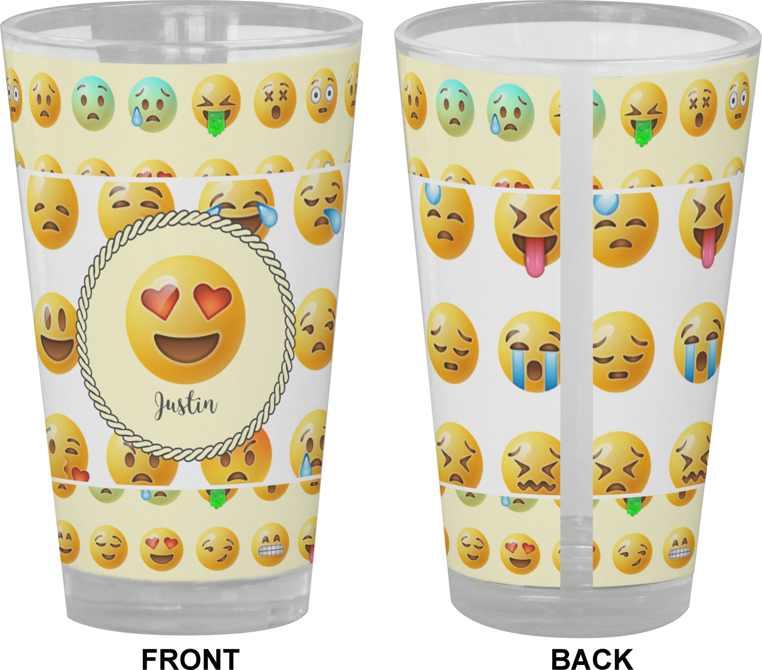 Emojis Drinking / Pint Glass (Personalized) - YouCustomizeIt