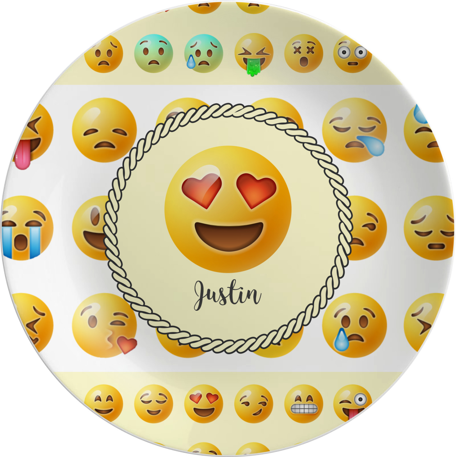Emojis Melamine Plate (Personalized) - YouCustomizeIt
