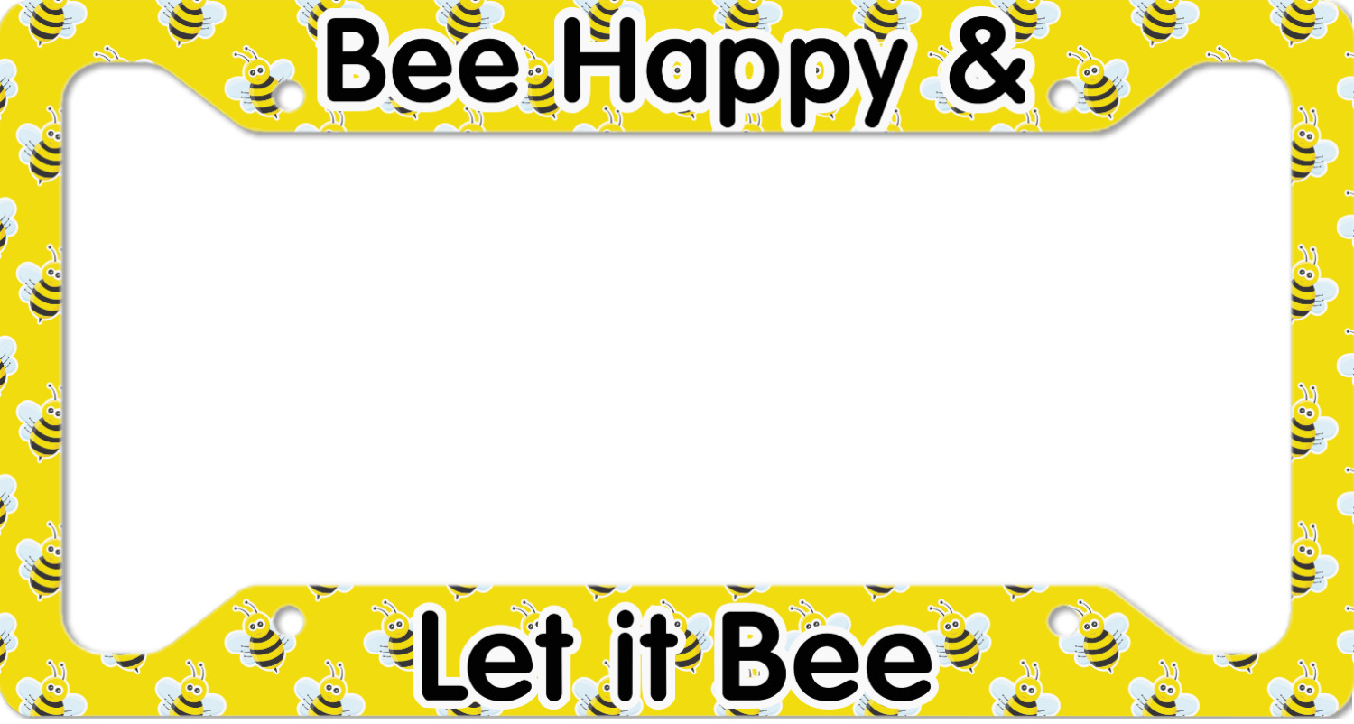 Custom Buzzing Bee License Plate Frame (Personalized) | YouCustomizeIt