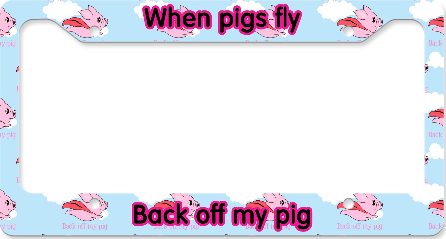 Custom Flying Pigs License Plate Frame - Style B (Personalized ...