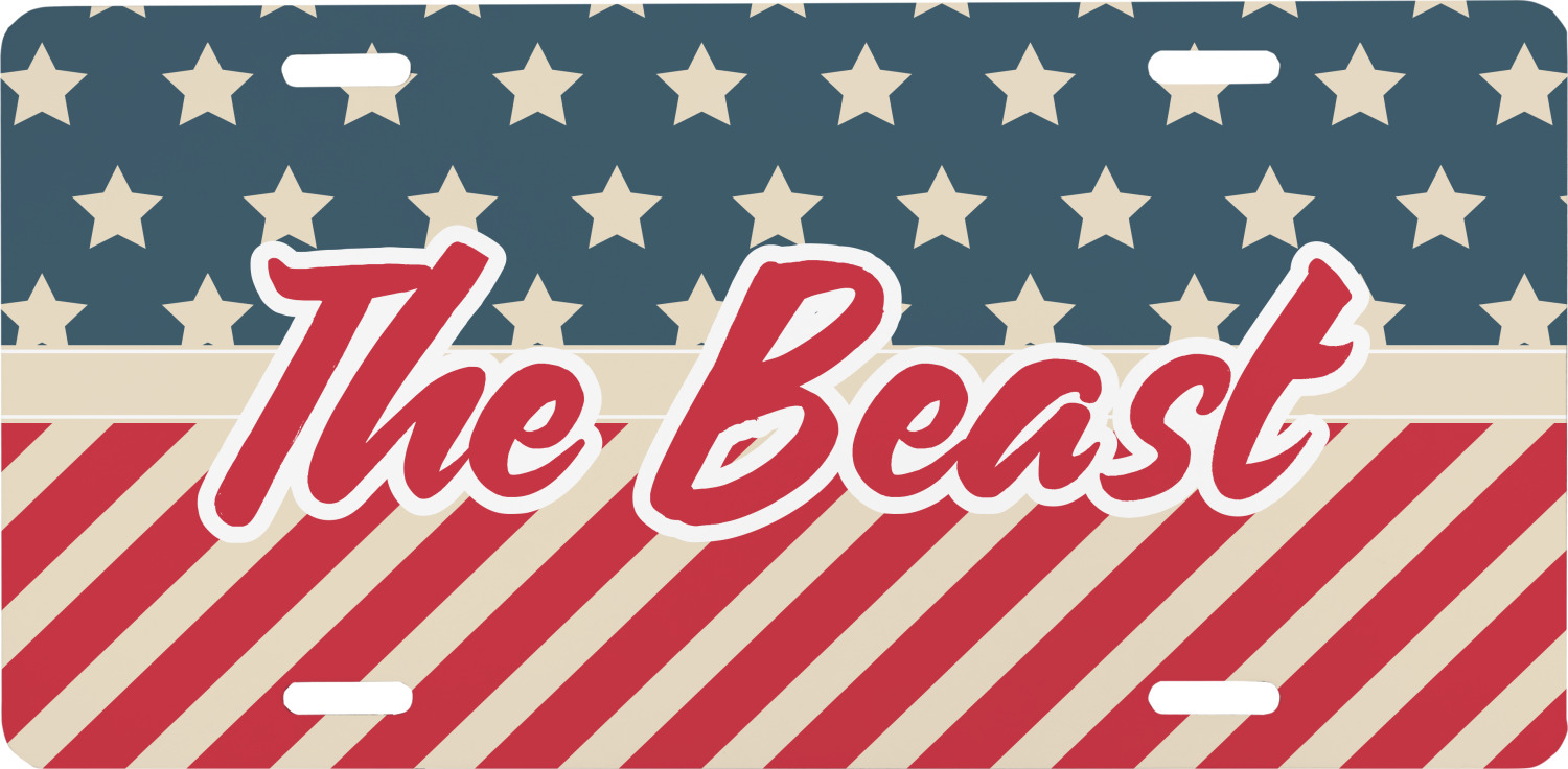 Custom Stars and Stripes Front License Plate (Personalized ...