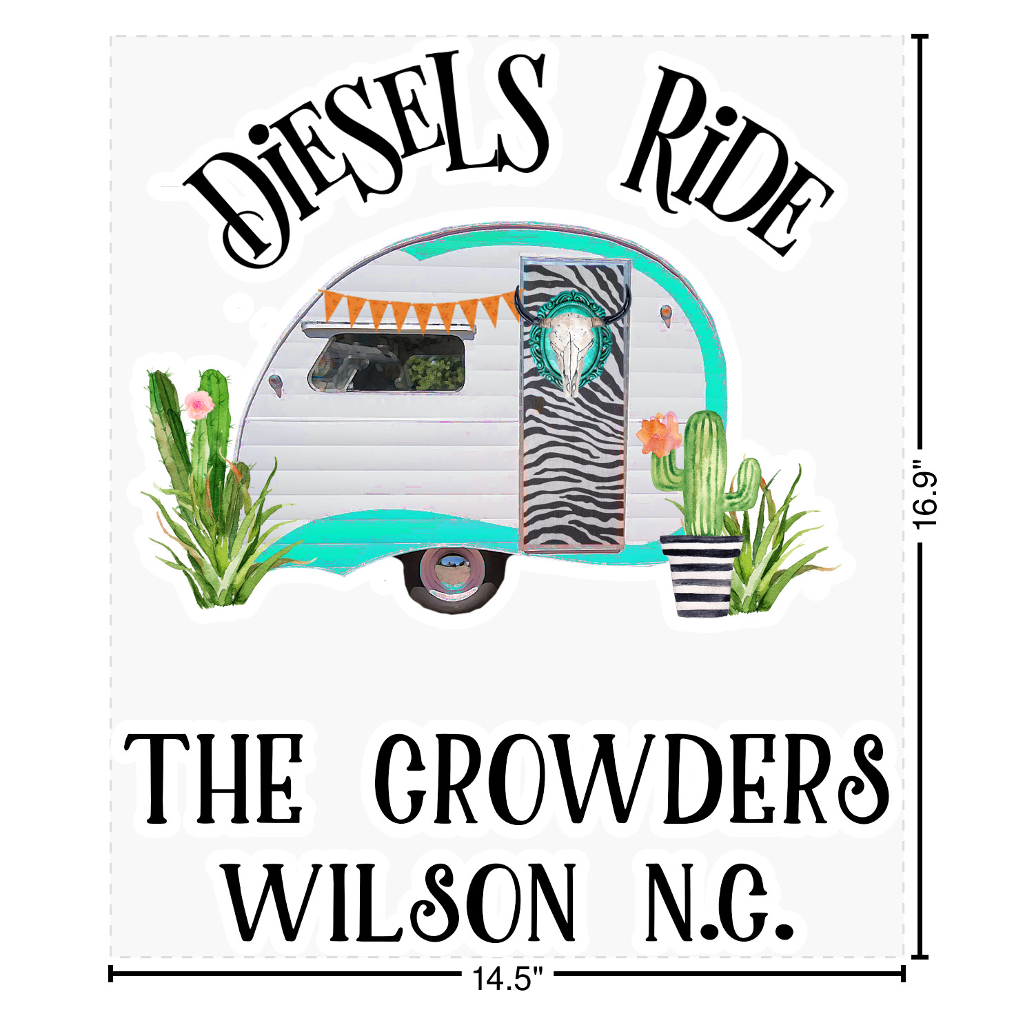Custom Camper Graphic Decal - Custom Sizes (Personalized) | YouCustomizeIt