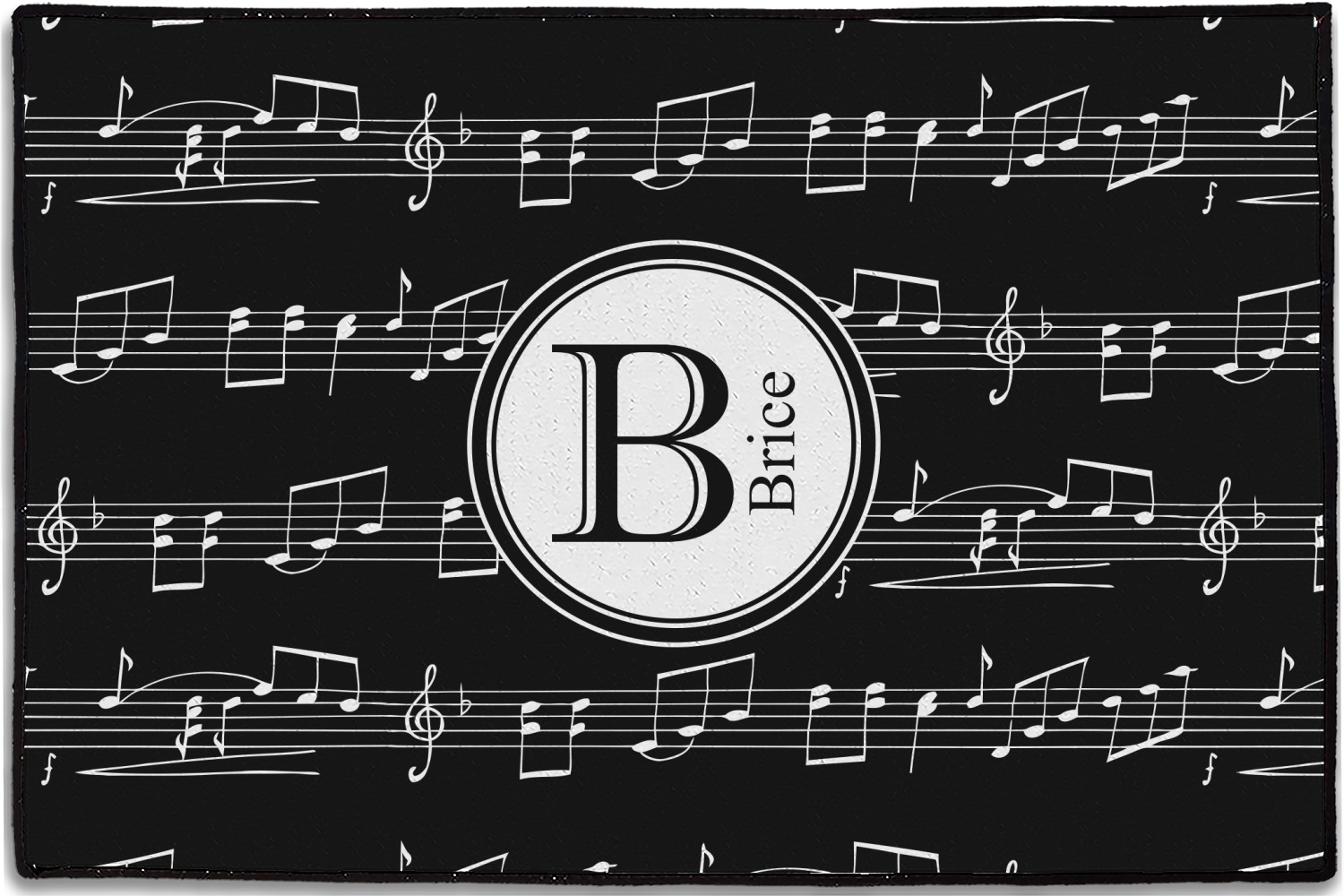 Custom Musical Notes Door Mat (Personalized) | YouCustomizeIt