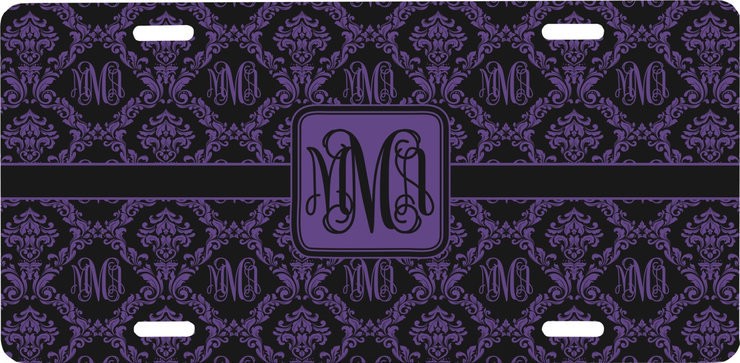 Custom Monogrammed Damask Front License Plate (Personalized ...