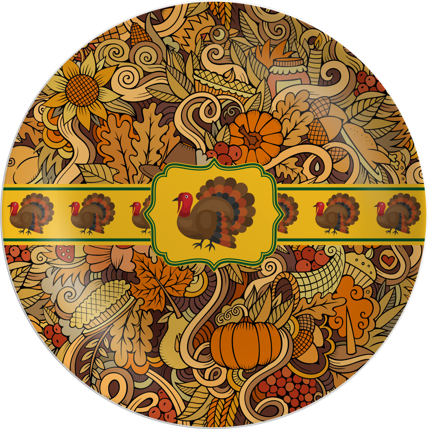 Custom Traditional Thanksgiving Melamine Plate (Personalized ...