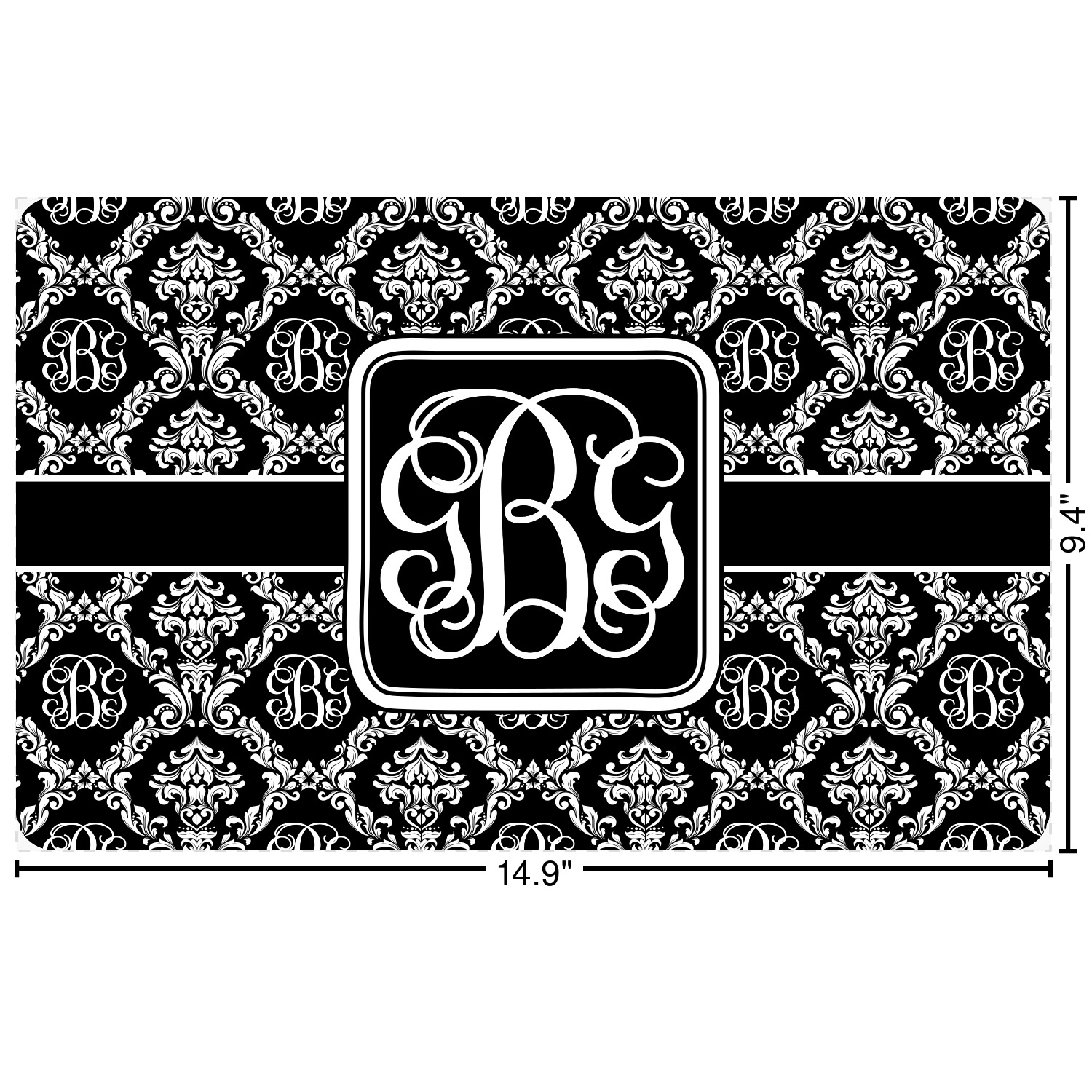 Custom Monogrammed Damask Laptop Skin - Custom Sized (Personalized ...