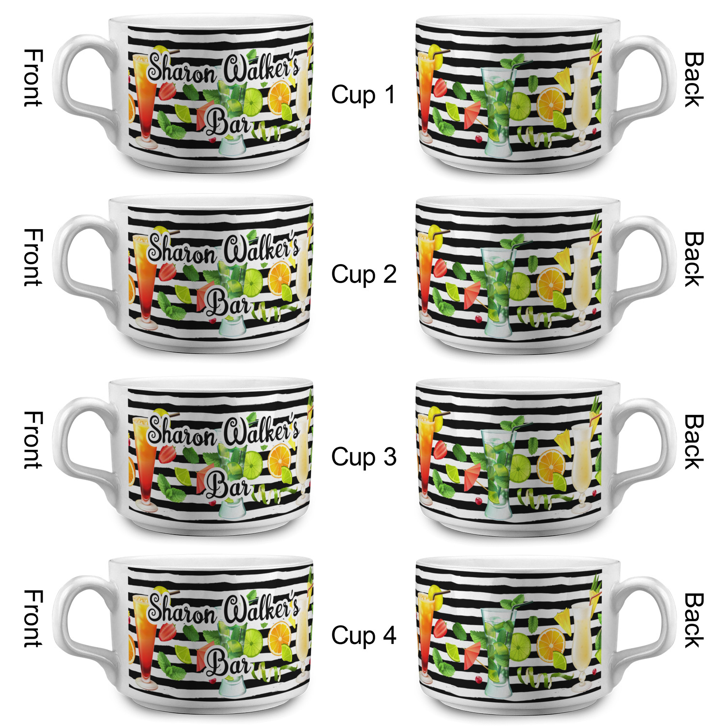 Custom Tea Cups - Set of 4 | Design & Preview Online | YouCustomizeIt