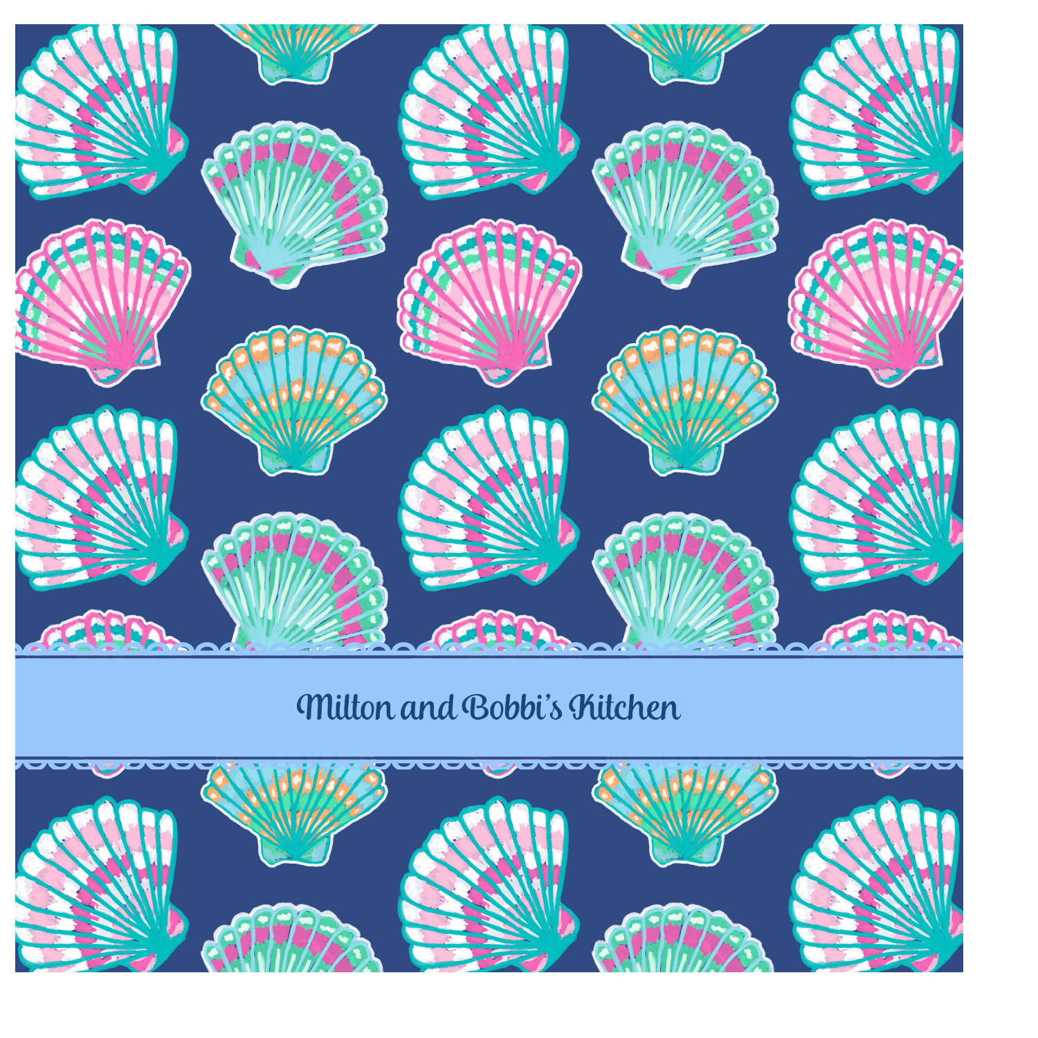 Custom Preppy Sea Shells Facecloth / Wash Cloth (Personalized ...