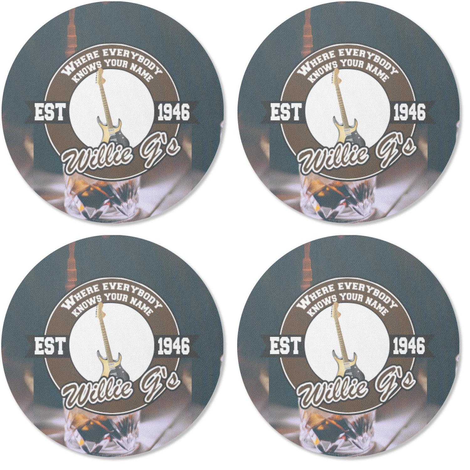 Custom Logo & Tag Line Rubber Backed Coaster w/ Logos | YouCustomizeIt