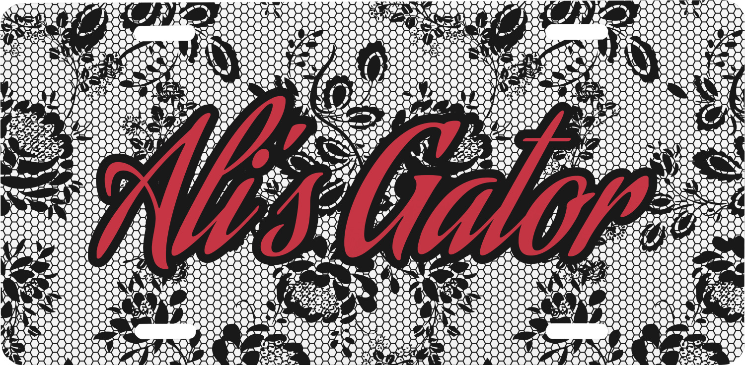 Custom Black Lace Front License Plate (Personalized) | YouCustomizeIt