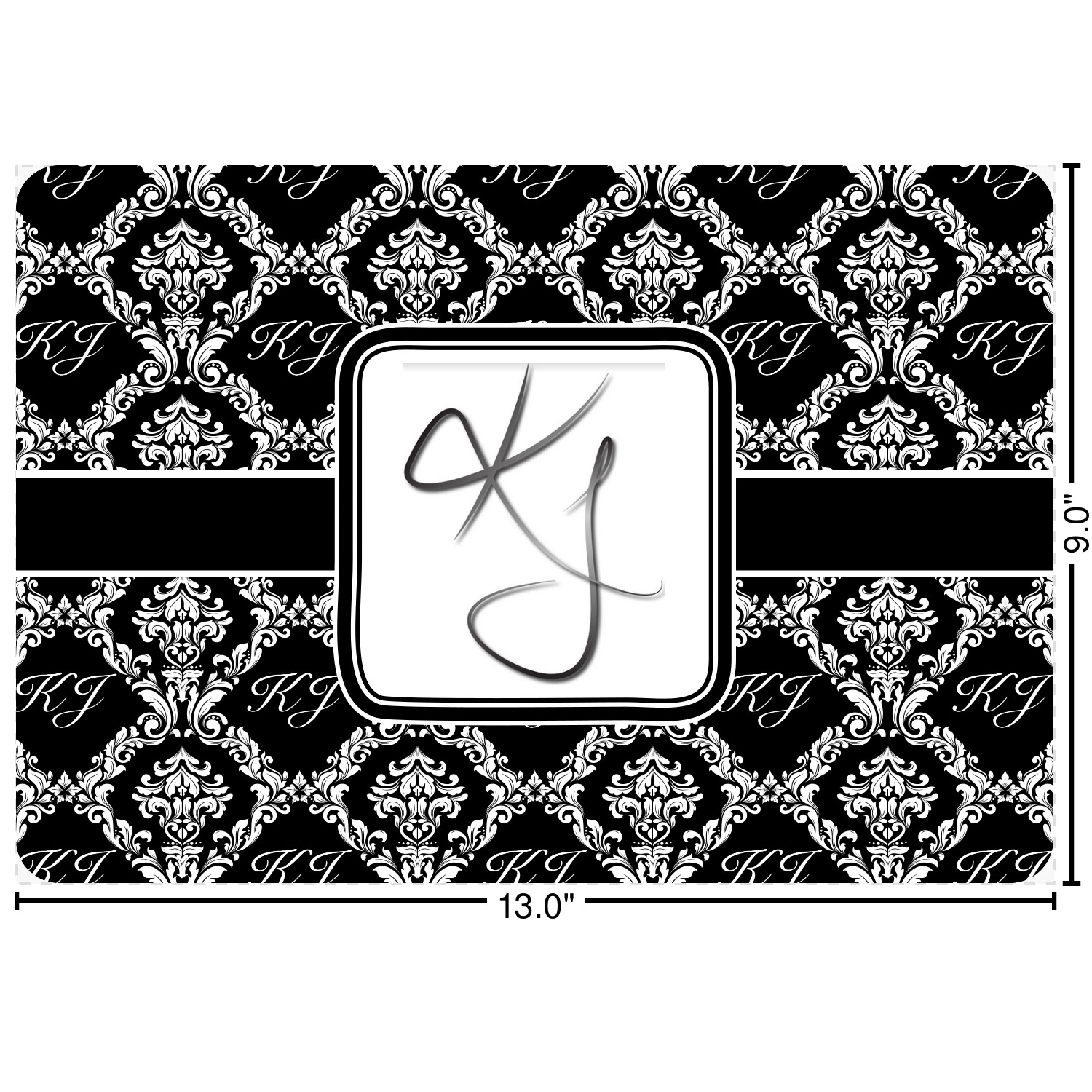 Custom Monogrammed Damask Laptop Skin - Custom Sized (Personalized ...