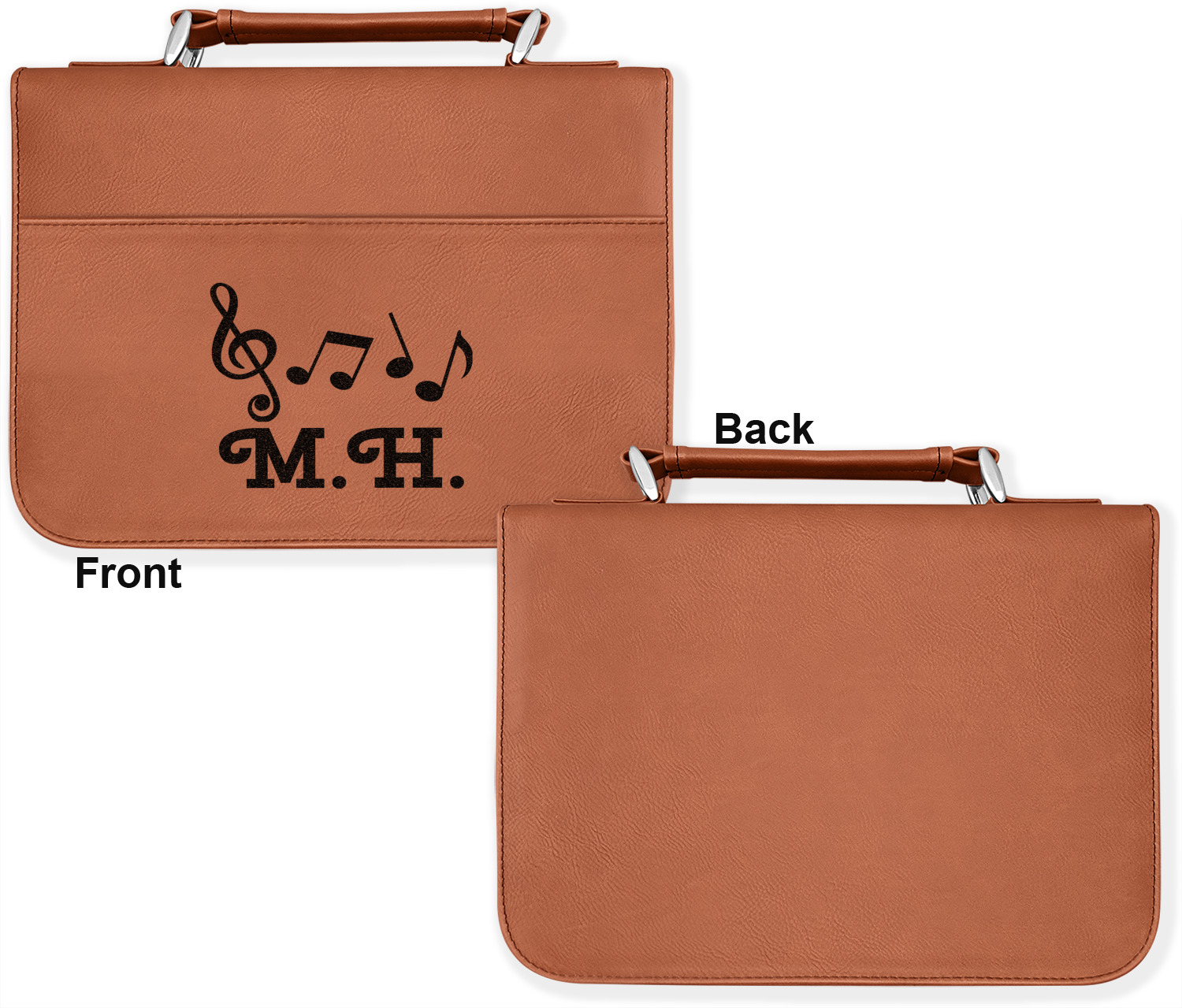 Custom Musical Notes Leatherette Bible Cover with Handle & Zipper ...