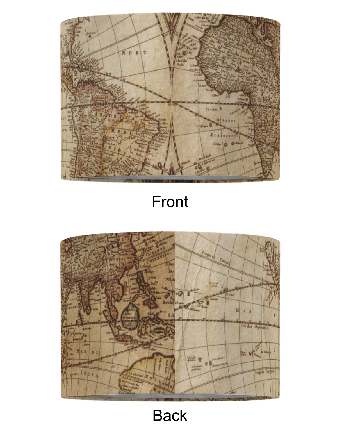 Custom Vintage World Map Drum Lamp Shade | YouCustomizeIt