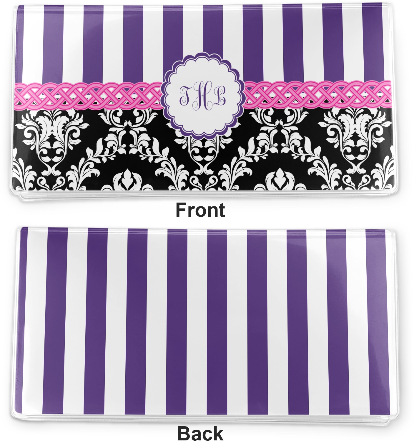 Custom Zebra Print & Polka Dots Vinyl Checkbook Cover (Personalized ...