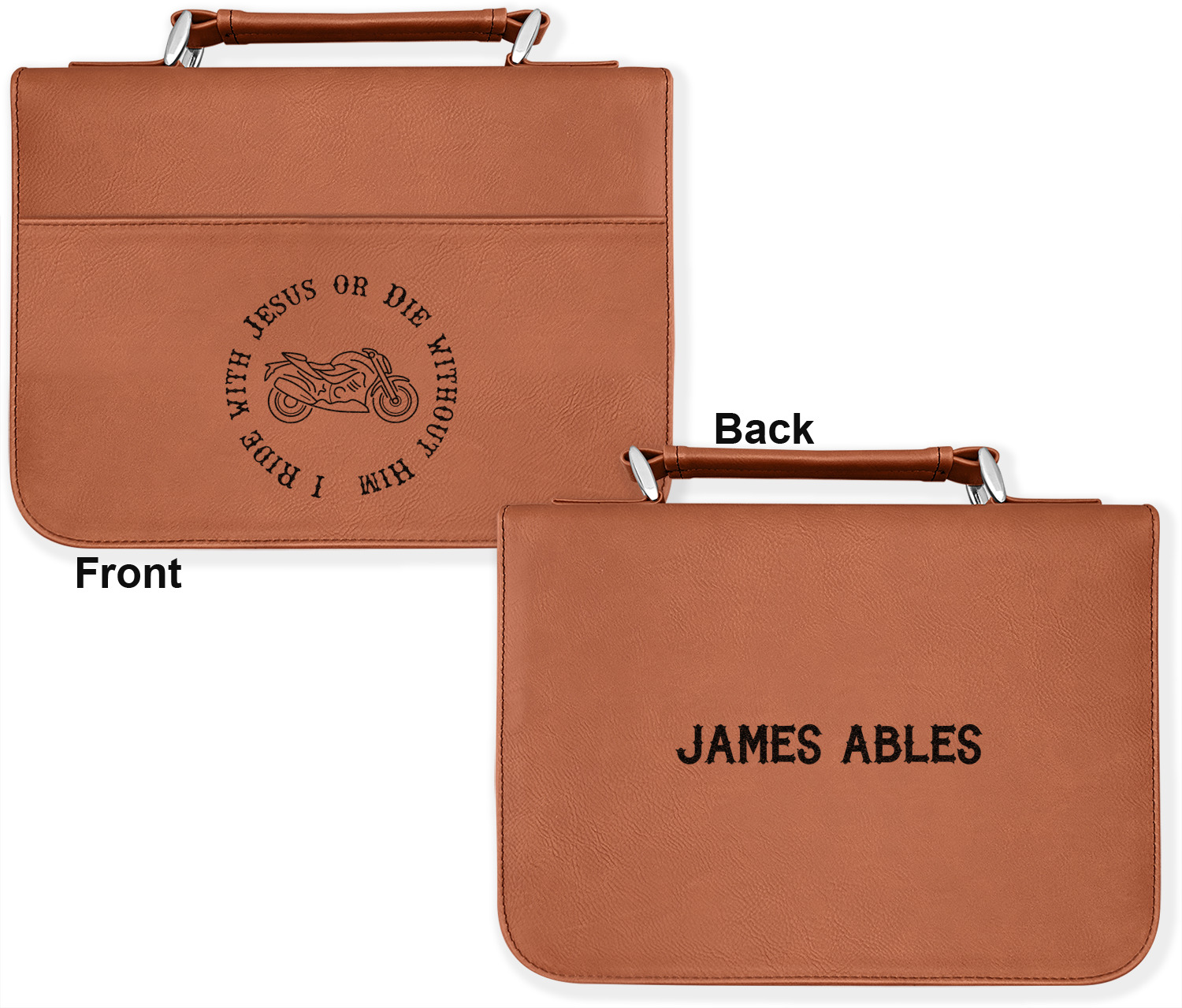 Custom Leatherette Bible Covers with Handle & Zipper - Small - Single ...