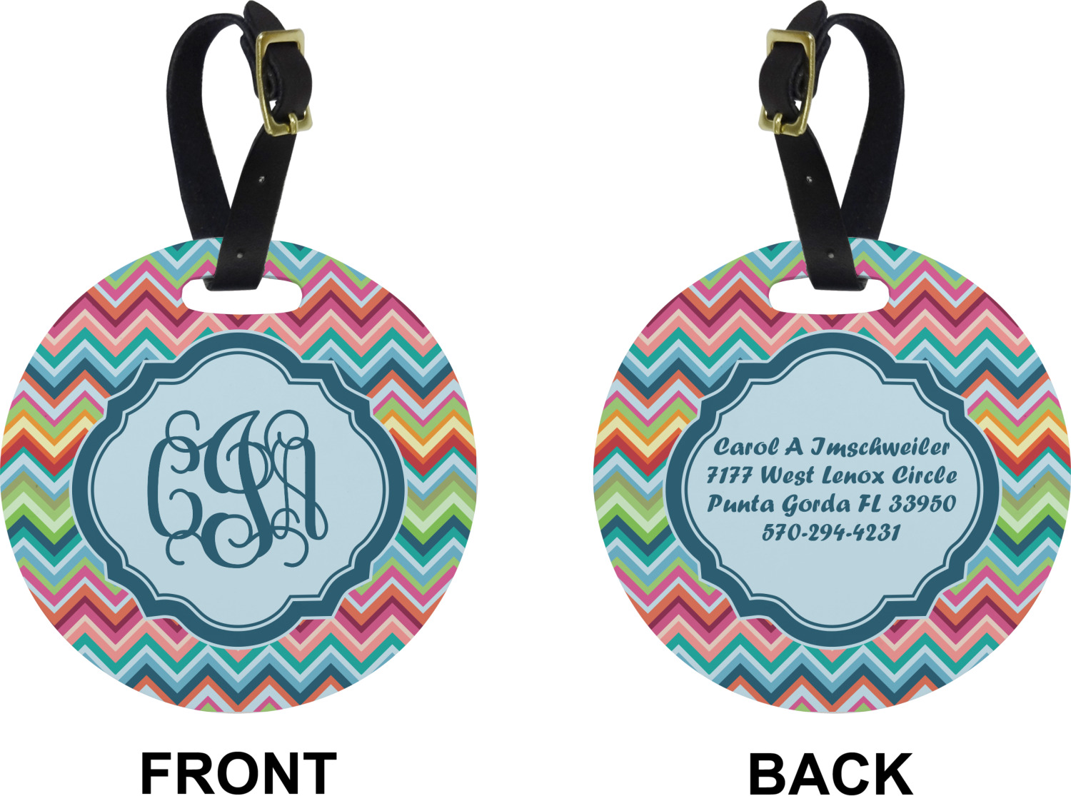 Custom Plastic Luggage Tags - Round | Design & Preview Online ...