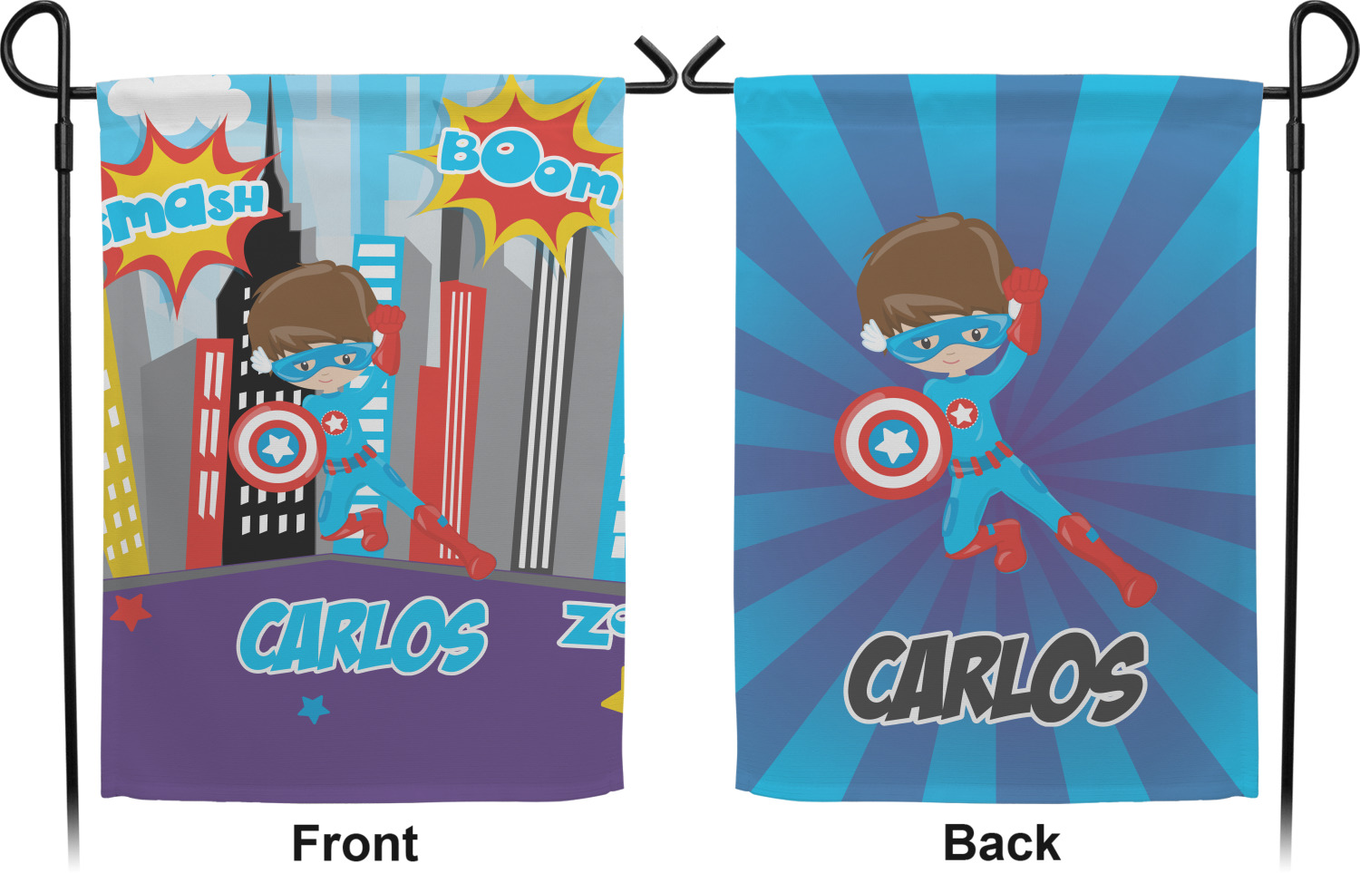 Custom Superhero in the City Garden Flag (Personalized) | YouCustomizeIt