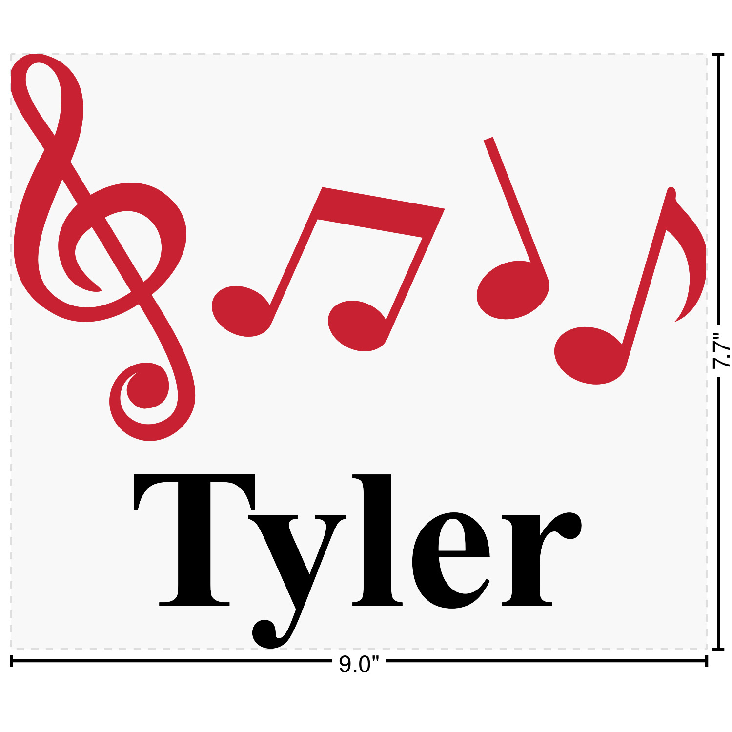 Custom Musical Notes Graphic Iron On Transfer (Personalized ...