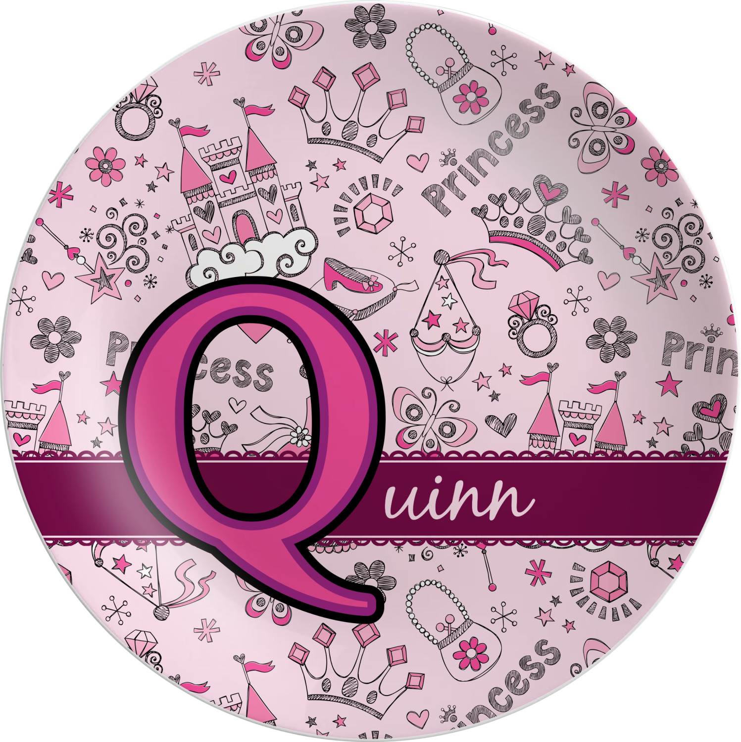 Custom Custom Princess Melamine Plate (Personalized) | YouCustomizeIt