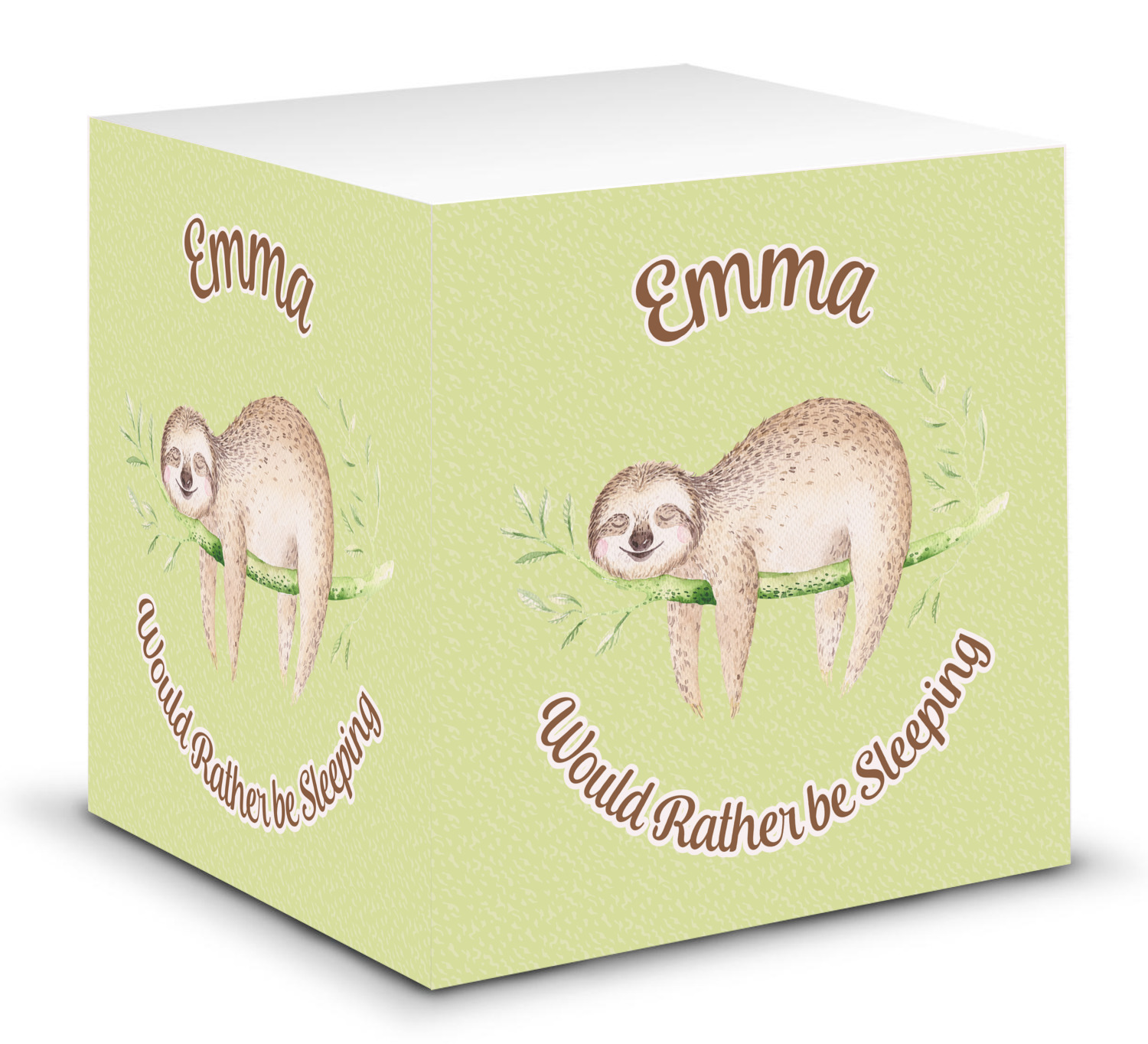 Custom Sloth Sticky Note Cube (Personalized) | YouCustomizeIt