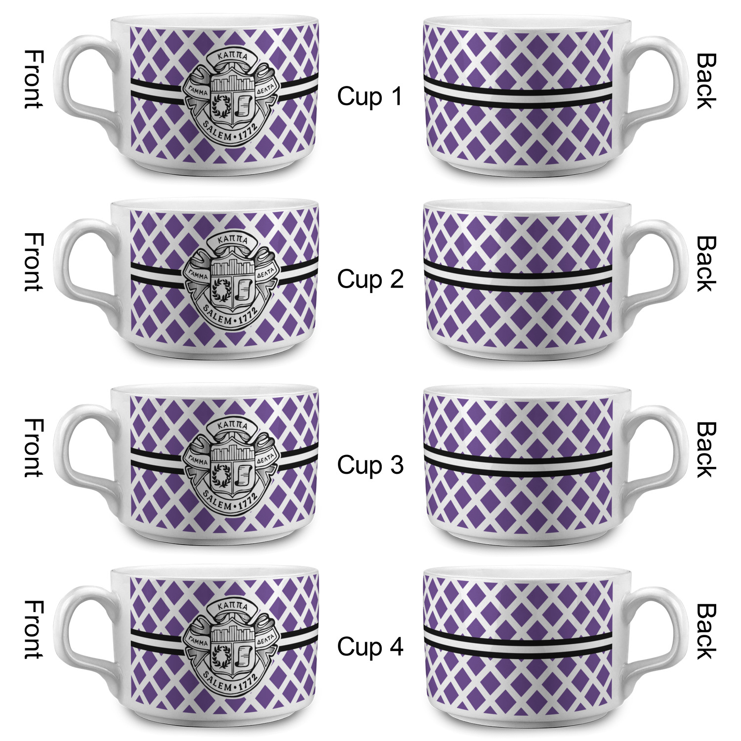 Custom Tea Cups - Set of 4 | Design & Preview Online | YouCustomizeIt