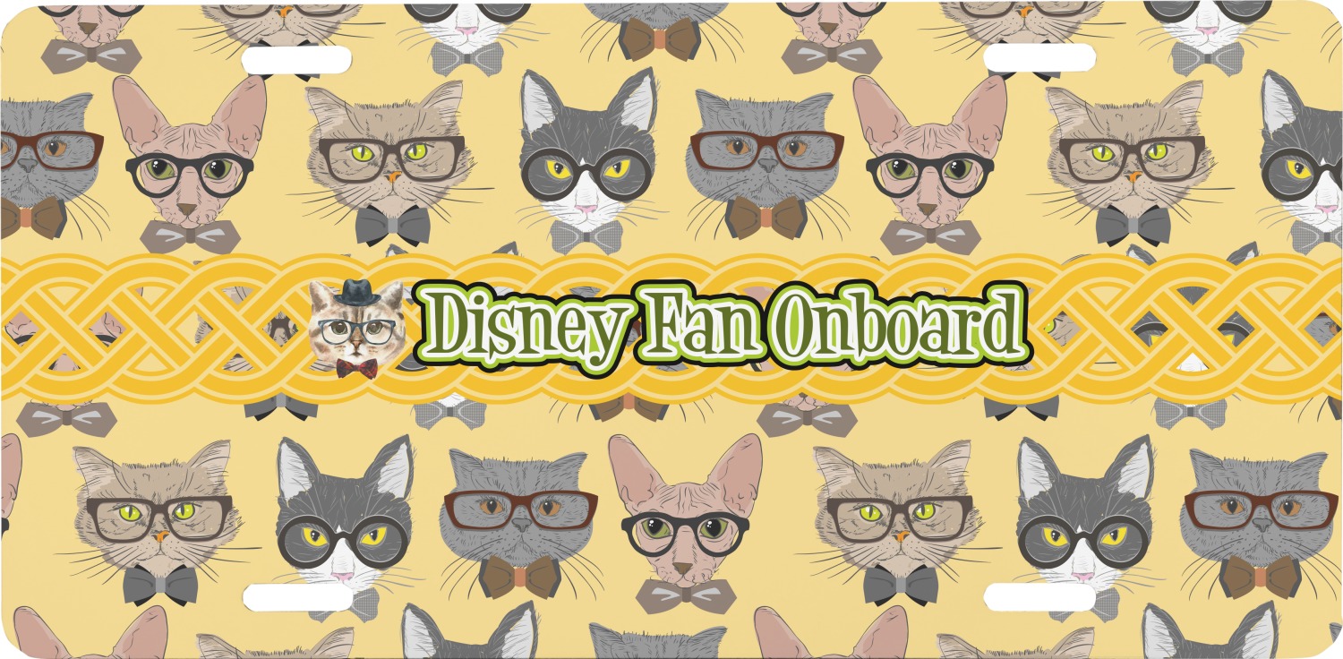 Custom Hipster Cats Front License Plate (Personalized) | YouCustomizeIt