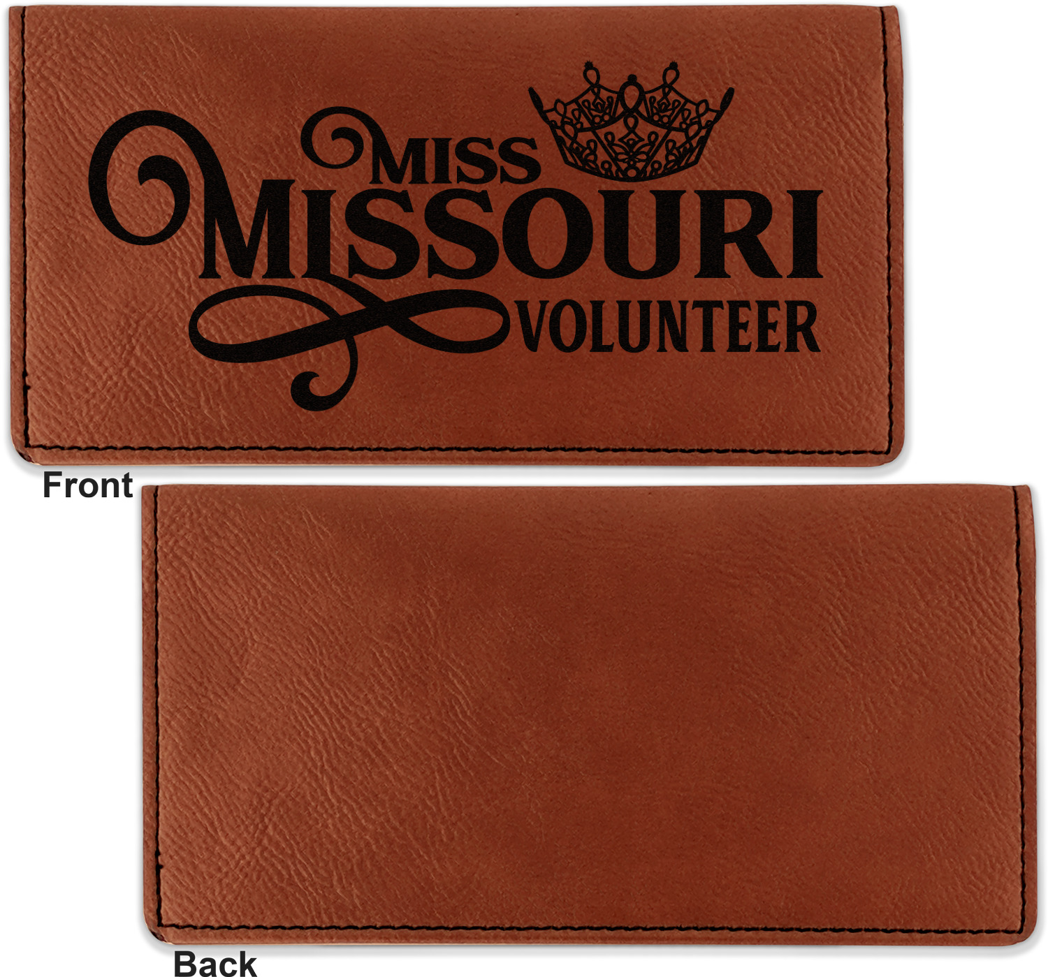 Custom Logo & Company Name Leatherette Checkbook Holder | YouCustomizeIt