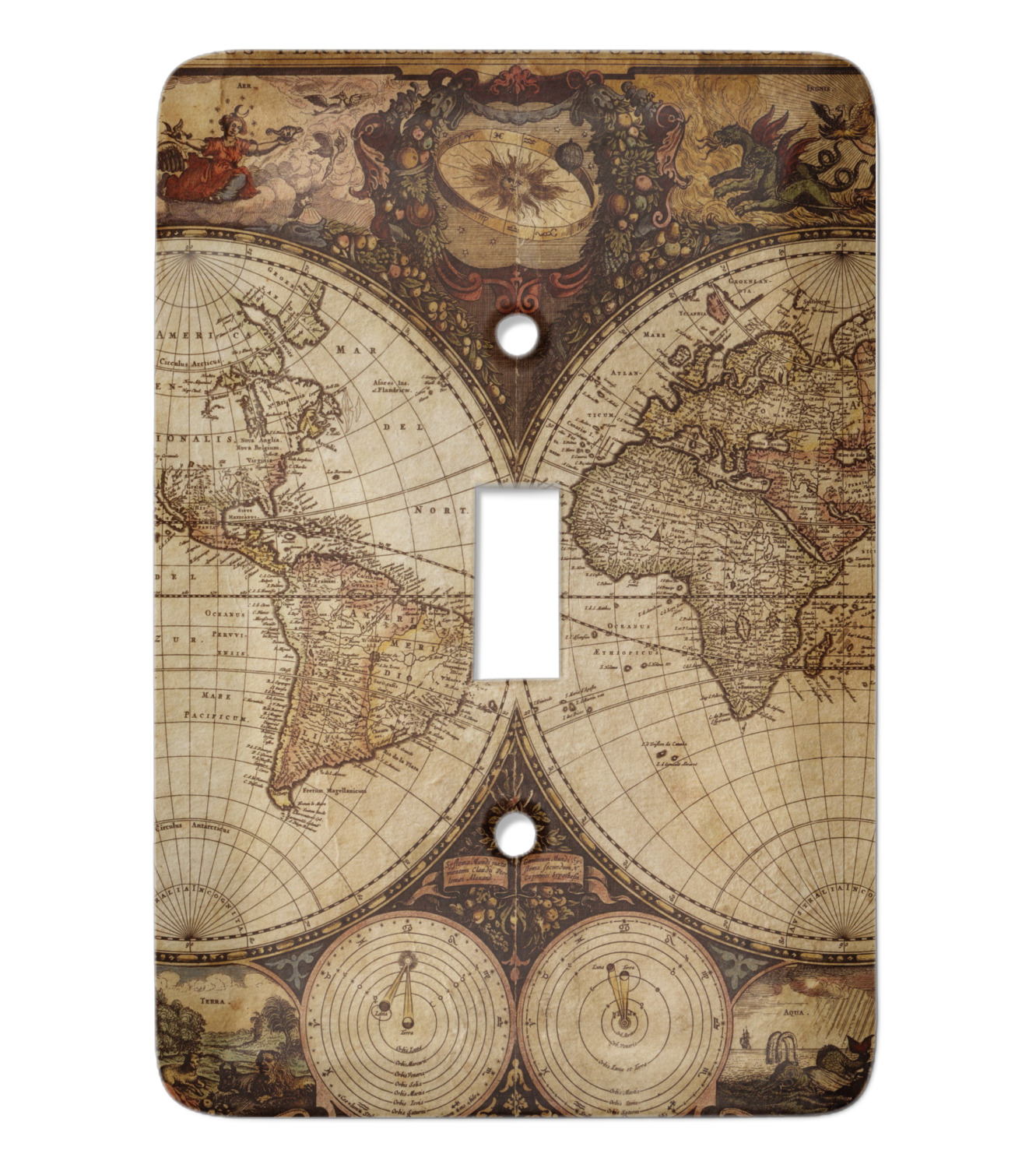 Custom Vintage World Map Light Switch Cover | YouCustomizeIt