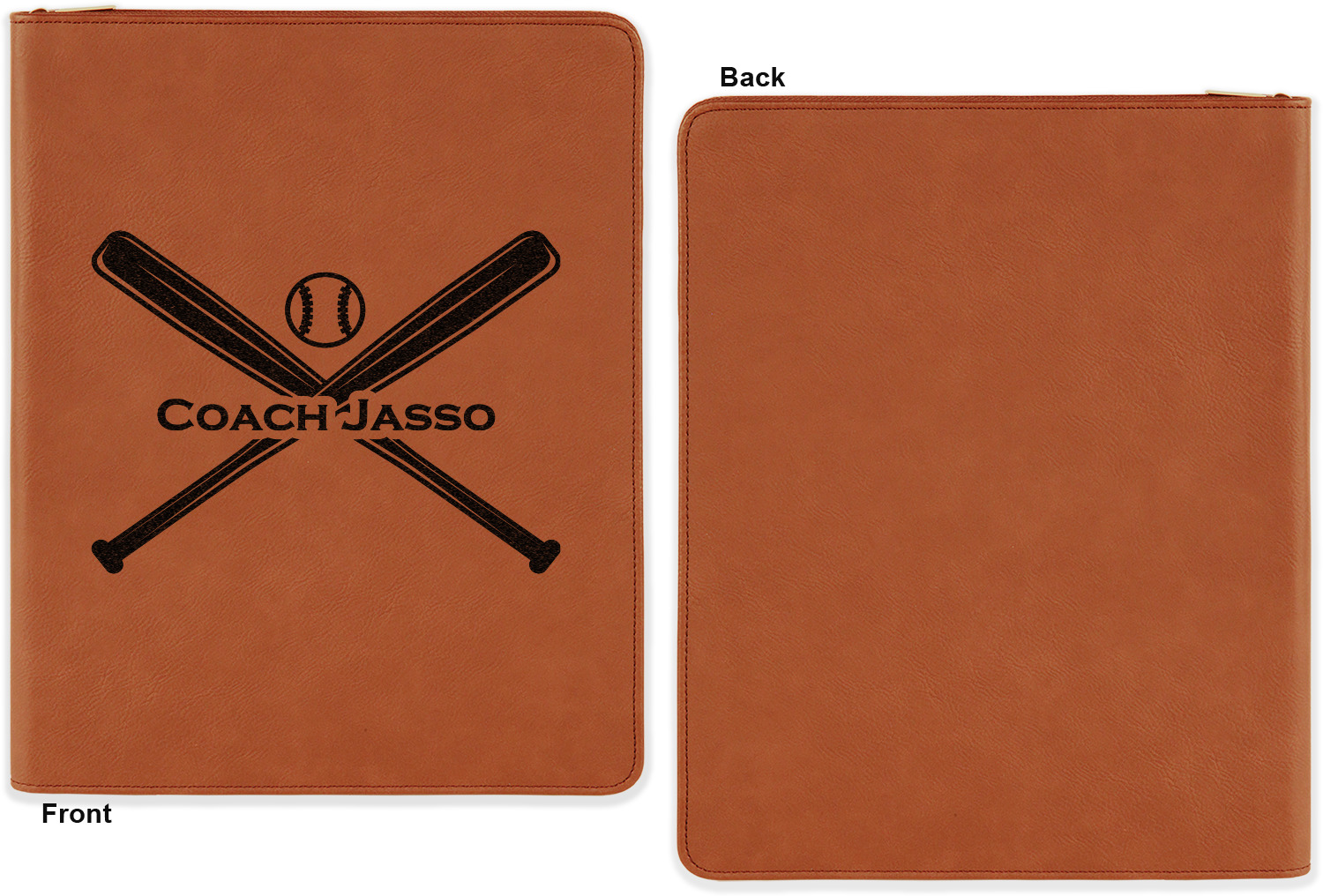 Custom Sports Leatherette Zipper Portfolio with Notepad (Personalized ...