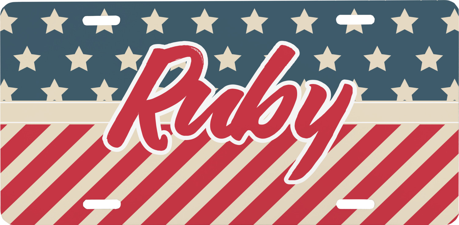 Custom Stars and Stripes Front License Plate (Personalized ...