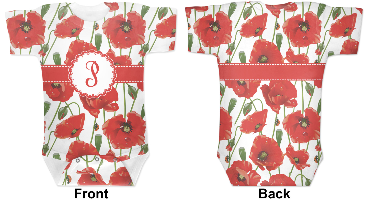 Custom Poppies Baby Bodysuit (Personalized) | YouCustomizeIt