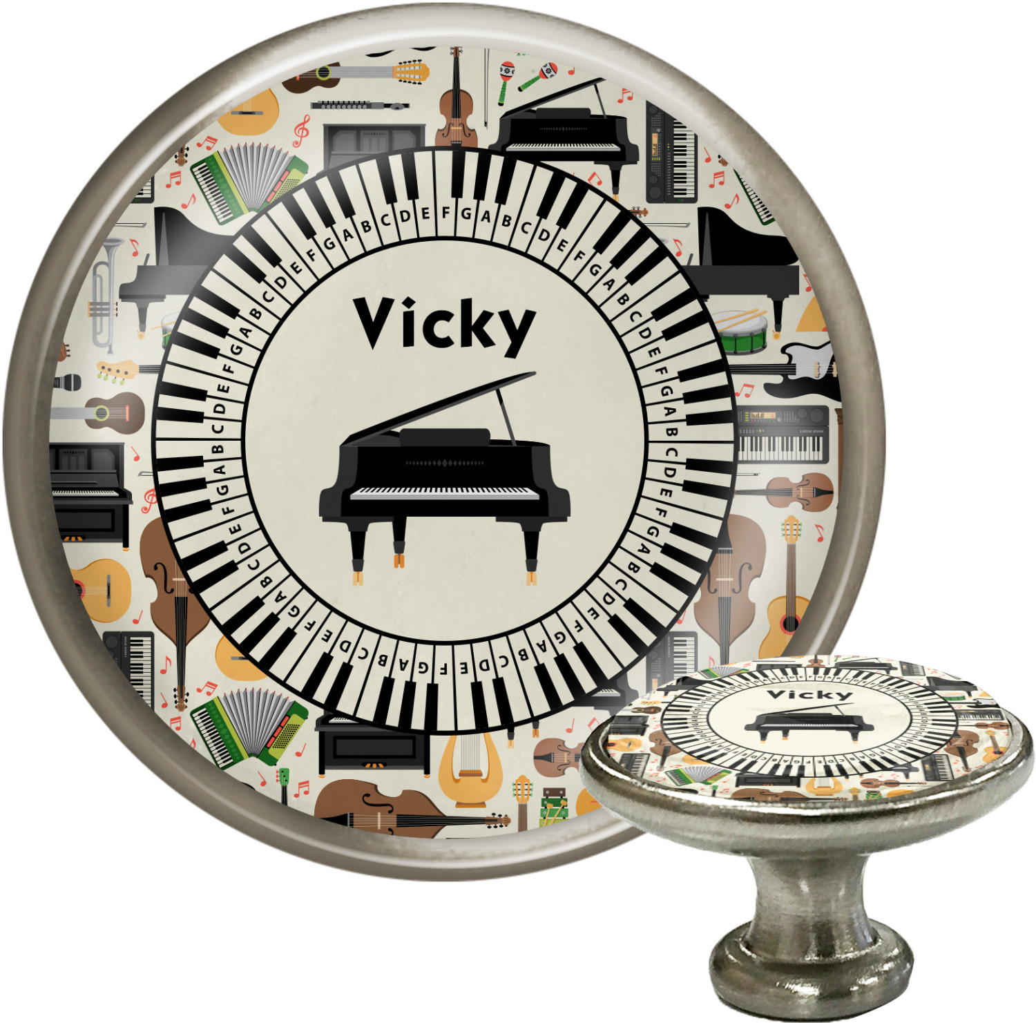 Custom Musical Instruments Cabinet Knob (Personalized) | YouCustomizeIt