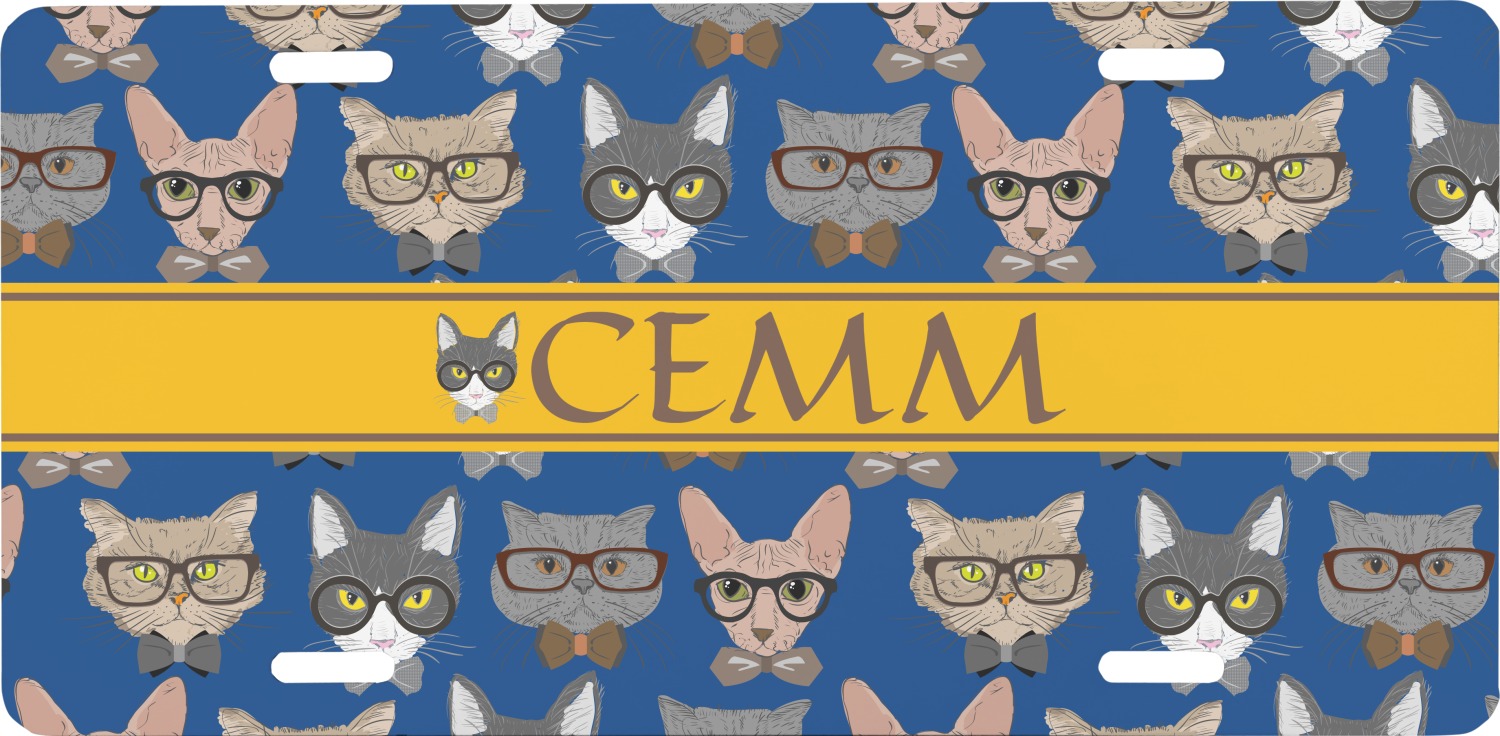 Custom Hipster Cats Front License Plate (Personalized) | YouCustomizeIt