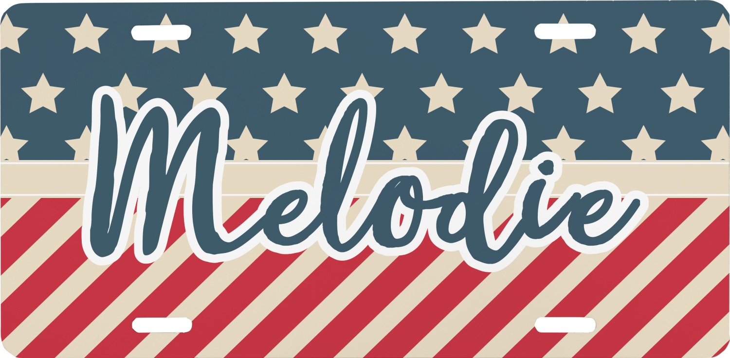 Custom Stars and Stripes Front License Plate (Personalized ...