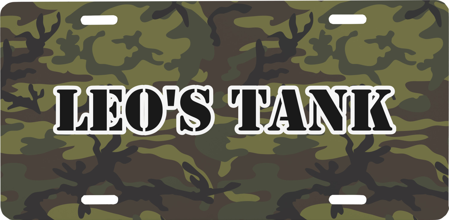 Custom Green Camo Front License Plate (Personalized) | YouCustomizeIt