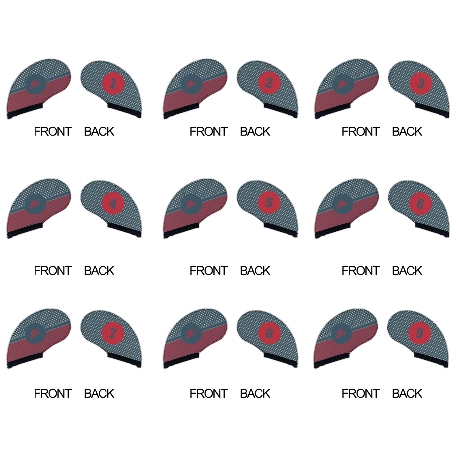 Custom Golf Club Iron Covers - Set of 9 | Design & Preview Online ...