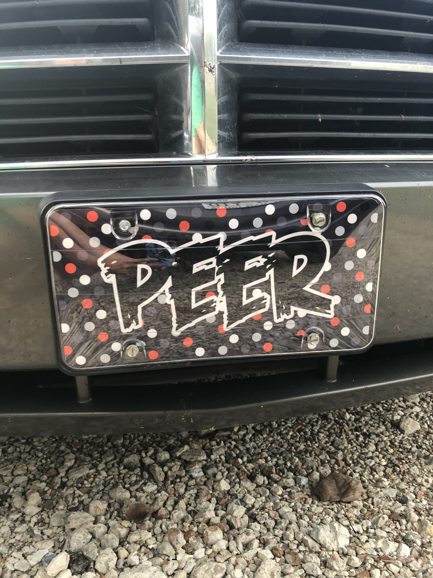 Custom Gray Dots Front License Plate (Personalized) | YouCustomizeIt