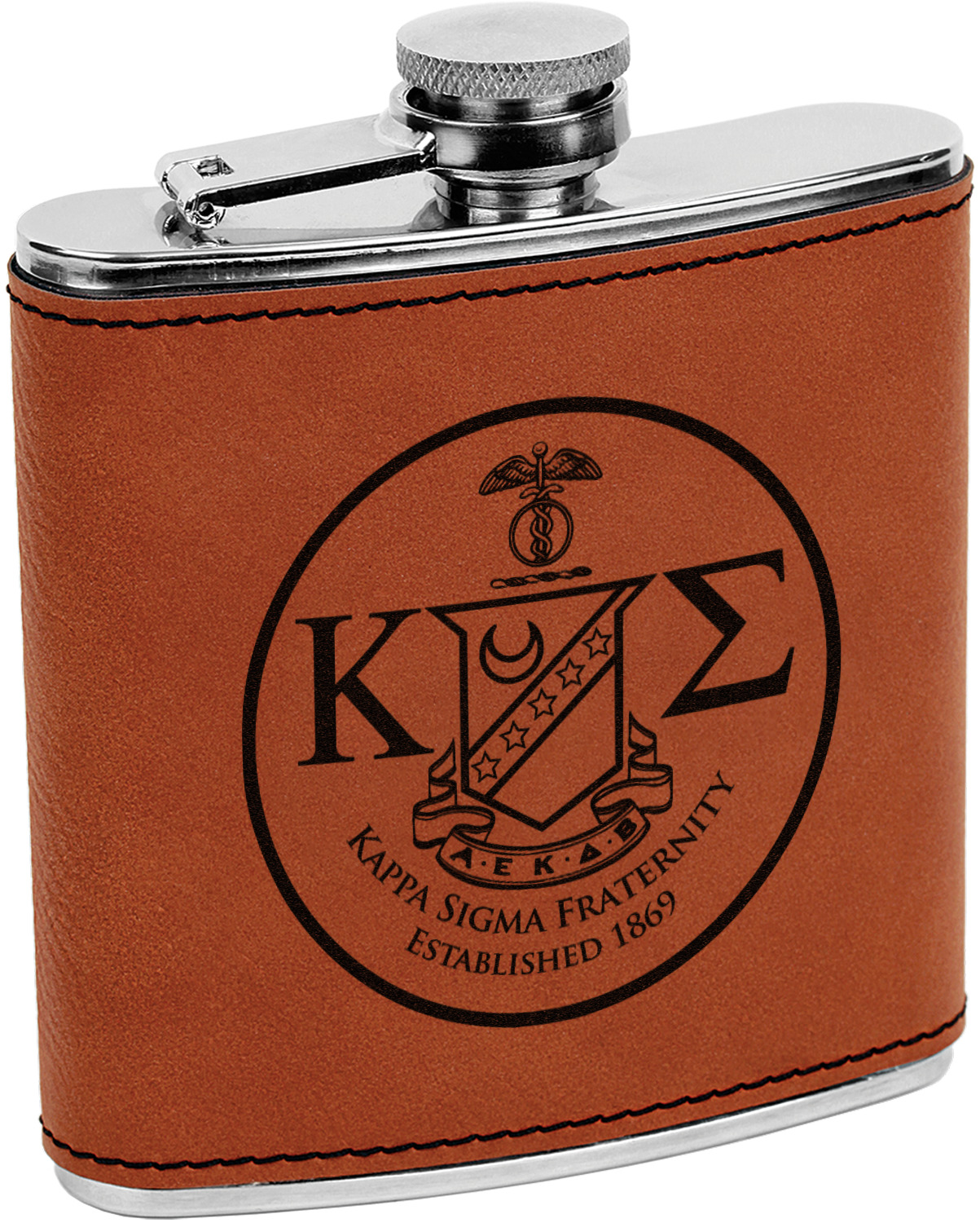 Custom Leatherette Wrapped Stainless Steel Flasks | Design & Preview ...