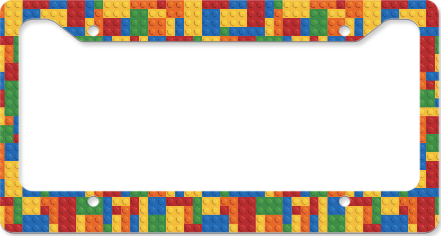 Custom Building Blocks License Plate Frame (Personalized) | YouCustomizeIt