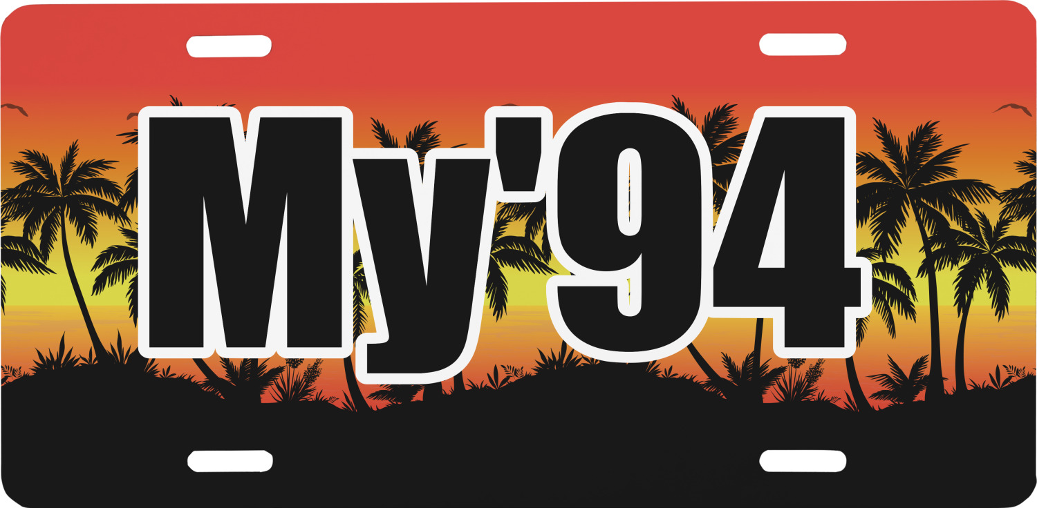 Custom Tropical Sunset Front License Plate (Personalized) | YouCustomizeIt