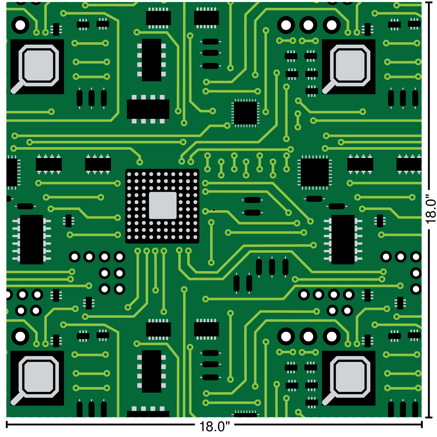Custom Circuit Board Square Decal (Personalized) | YouCustomizeIt