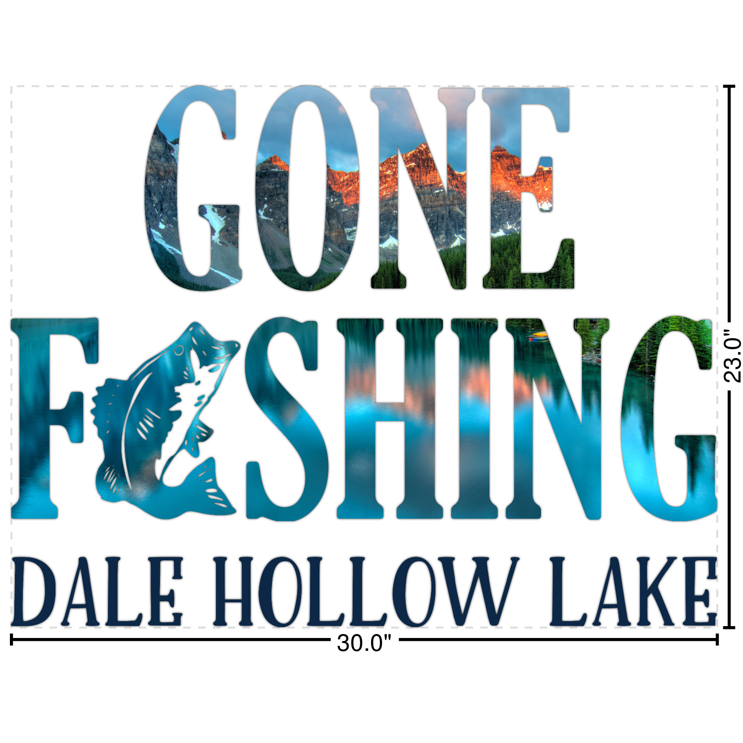 Custom Gone Fishing Graphic Decal - Custom Sizes (Personalized ...