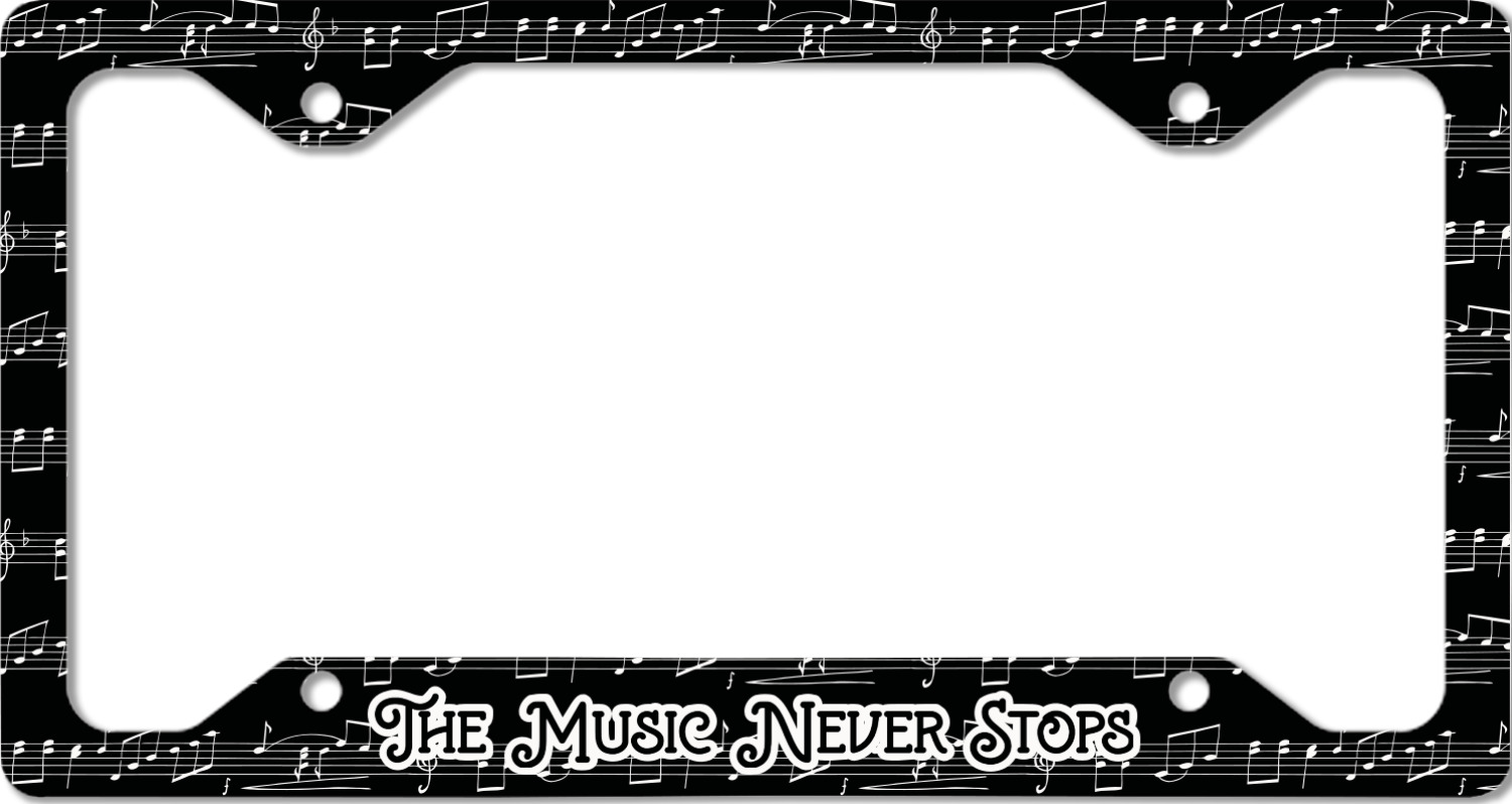 Custom Musical Notes License Plate Frame (Personalized) | YouCustomizeIt