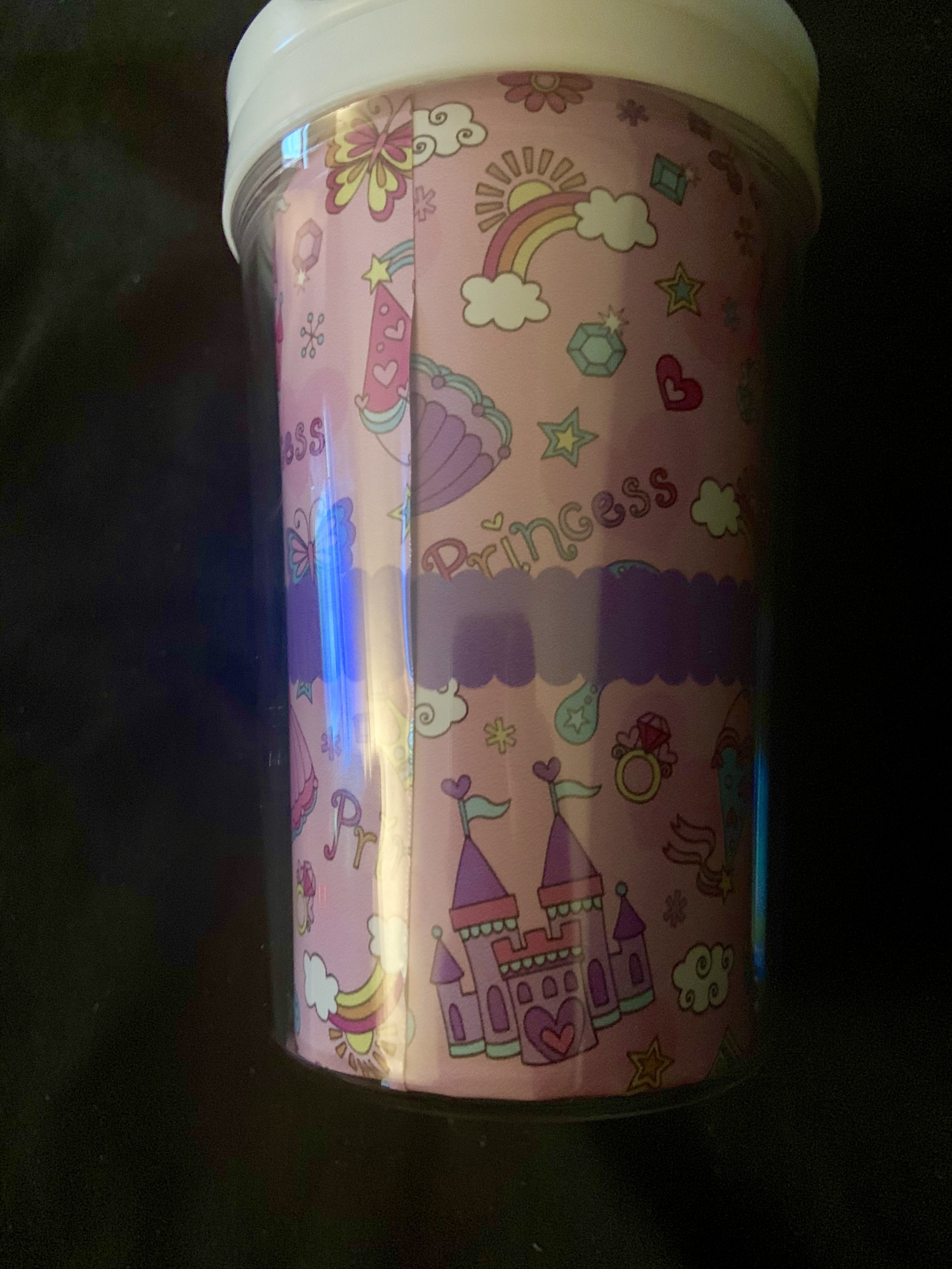 Custom Princess Print Sippy Cup with Straw (Personalized) | YouCustomizeIt