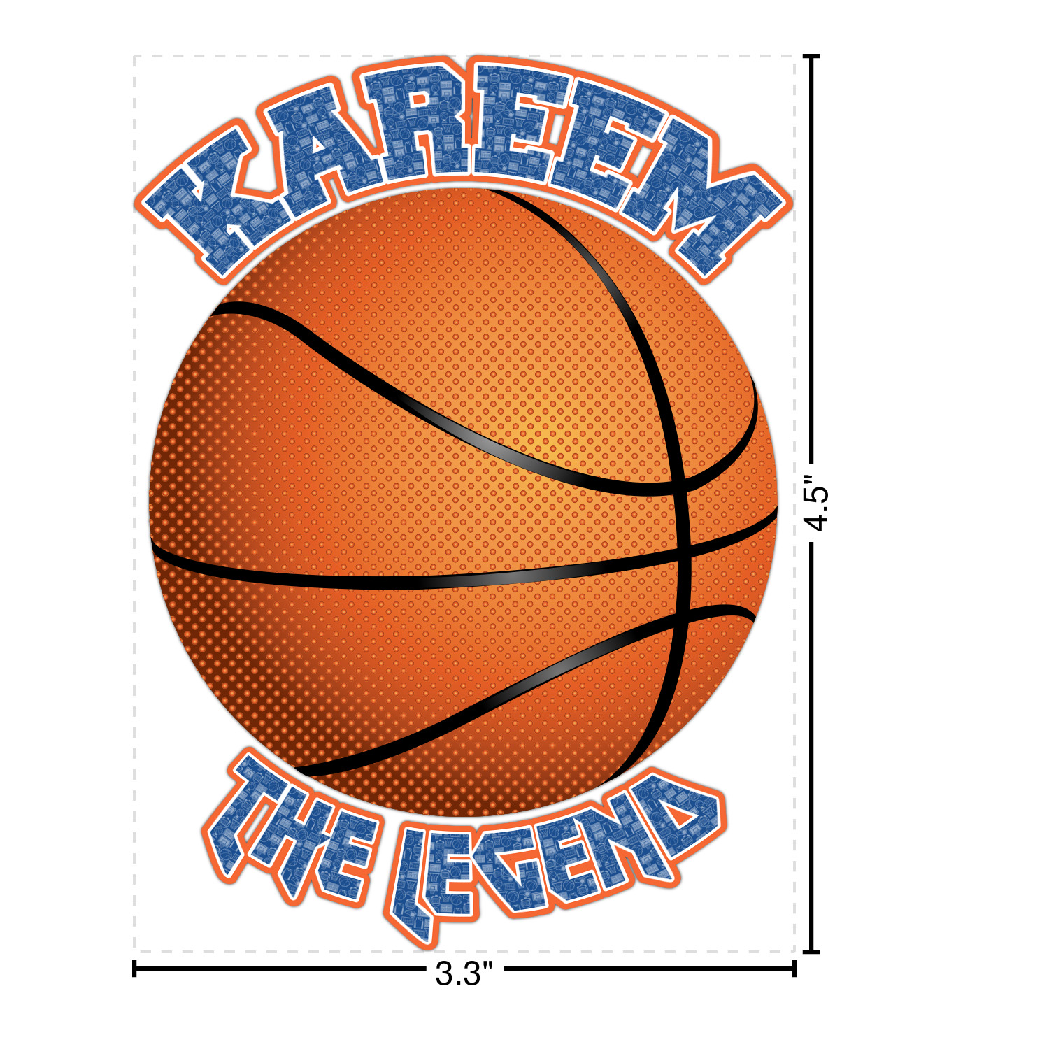 Custom Basketball Graphic Iron On Transfer (Personalized) | YouCustomizeIt
