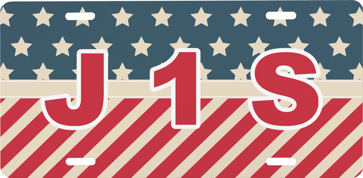 Custom Stars and Stripes Front License Plate (Personalized ...