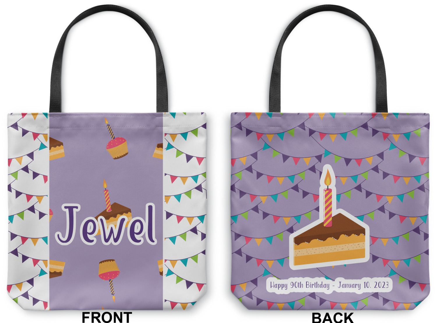 Custom Happy Birthday Canvas Tote Bag (Personalized) | YouCustomizeIt