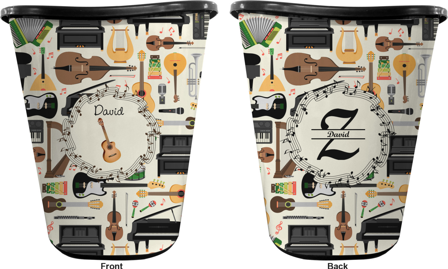 Custom Musical Instruments Waste Basket (Personalized) | YouCustomizeIt