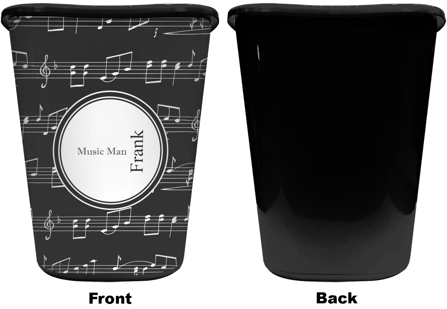 Custom Musical Notes Waste Basket (Personalized) | YouCustomizeIt