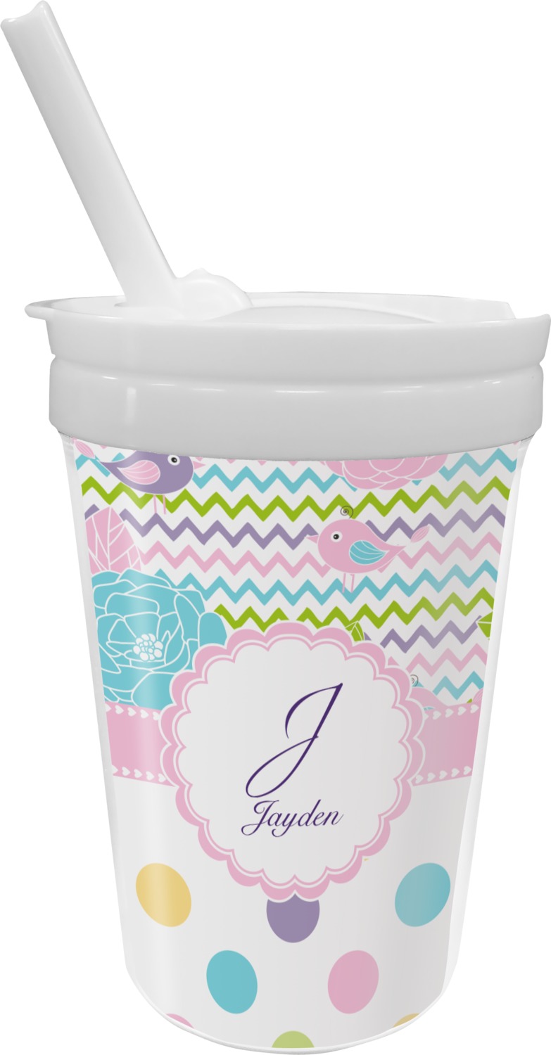 Custom Girly Girl Sippy Cup with Straw (Personalized) | YouCustomizeIt